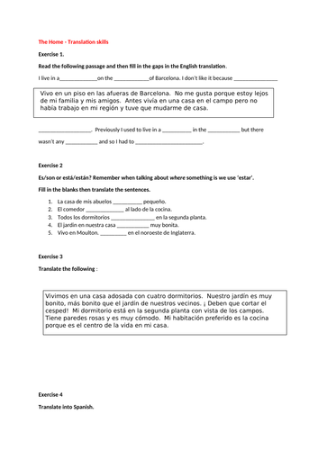 The Home translation skills | Teaching Resources