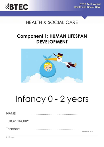 Human lifespan development - BTEC Health and Social care. Work booklet ...