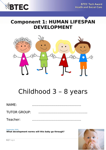 Human lifespan development - BTEC Health and Social care. Work booklet ...