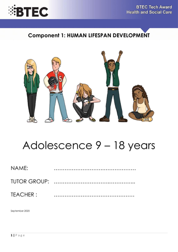 Human lifespan development - BTEC Health and Social care. Work booklet ...