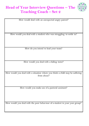 Head of Year - Head of House - Pastoral Role - Interview Questions ...