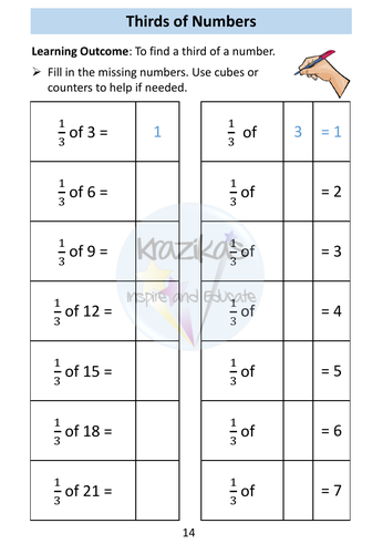 AQA Entry Level 2 Maths - Fractions Workbook | Teaching Resources