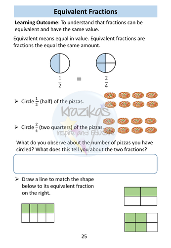 AQA Entry Level 2 Maths - Fractions Workbook | Teaching Resources