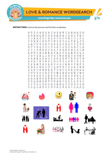 Love & Romance Vocabulary Word Search | Teaching Resources