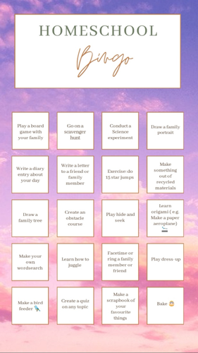 Homeschooling Bingo Activities | Teaching Resources