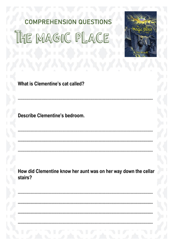 The Magic Place Comprehension Questions | Teaching Resources