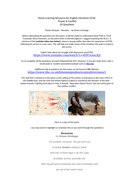 home learning GCSE English poetry analysis | Teaching Resources