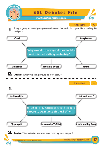 Fashion & Clothes Unit - ESL Activity Bundle | Teaching Resources