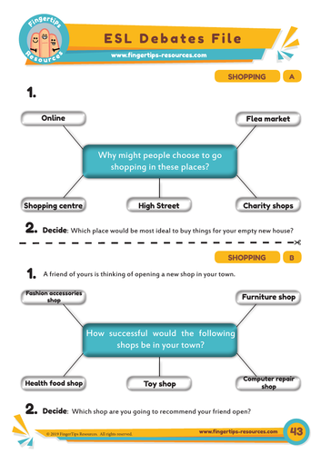 Shopping & Shops Unit - ESL Activity Bundle | Teaching Resources