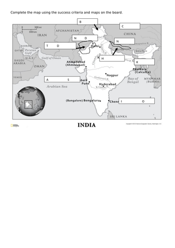 KS3 L1 - Where is India? | Teaching Resources