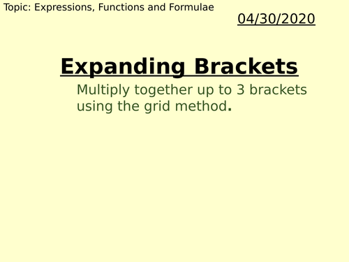 Expanding Brackets-Grid Method | Teaching Resources Expanding Brackets-Grid Method | Teaching Resources