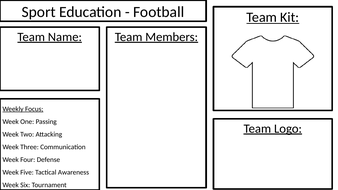 Sport Education Football Template | Teaching Resources