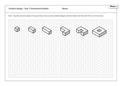 D&T product design homework - Year 7 | Teaching Resources