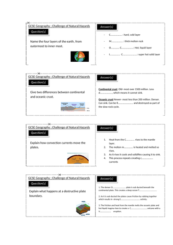 home learning Natural Hazards Flash cards | Teaching Resources