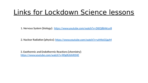 Free video lessons for Lockdown Science learning! | Teaching Resources