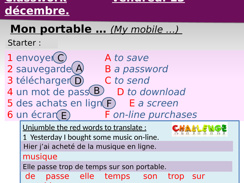 Mon portable et moi. | Teaching Resources