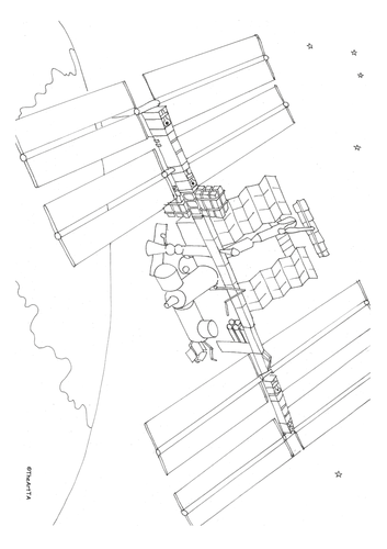International space station colouring sheet | Teaching Resources