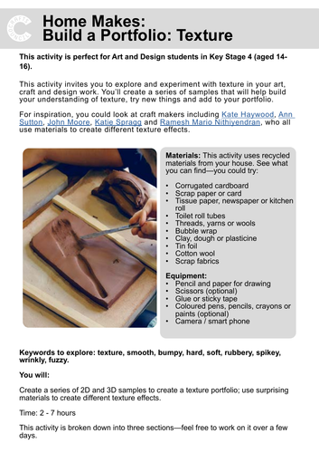 Home School: Texture | Teaching Resources