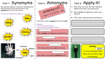 Antonyms and Synonyms - demon headmaster | Teaching Resources