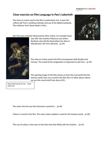 A complete package of lessons on 'Pan's Labyrinth' - context, close ...