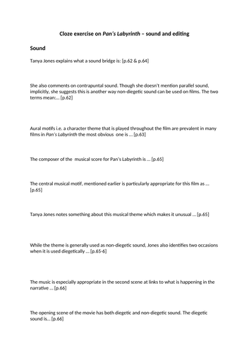 A complete package of lessons on 'Pan's Labyrinth' - context, close ...