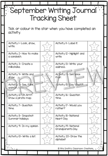 September Writing Journal (Booklet) | Teaching Resources