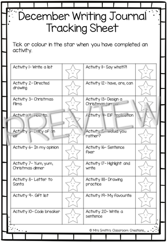 December writing journal (booklet) | Teaching Resources