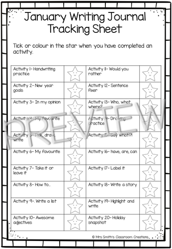 January writing journal (booklet) | Teaching Resources