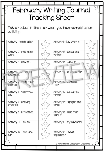 February writing journak (booklet) | Teaching Resources