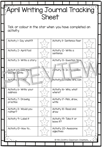 April writing journal (booklet) | Teaching Resources