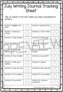 July writing journal (booklet) | Teaching Resources