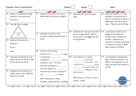 Pressure, Force, Area, Height, Density Equation - GCSE Physics Combined ...