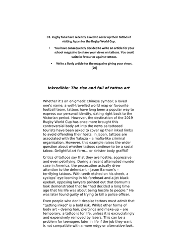 Article exemplars for English Language GCSE | Teaching Resources