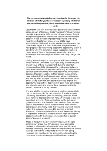 Article exemplars for English Language GCSE | Teaching Resources