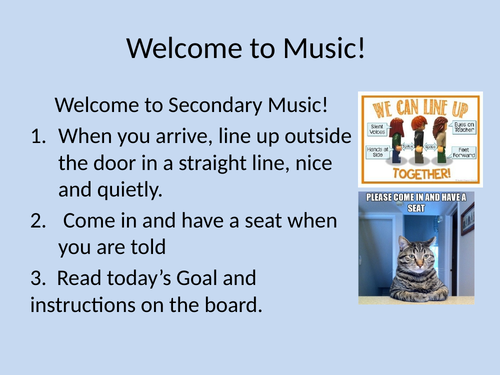 Music Department Rules and Introduction Games | Teaching Resources