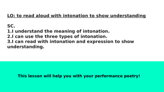 NC Y5/6 -Reading with intonation and expression lesson | Teaching Resources