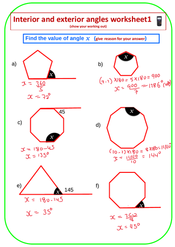 Interior and Exterior Angles of Polygons | Teaching Resources
