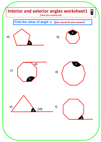 Interior and Exterior Angles of Polygons | Teaching Resources