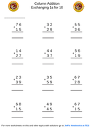 Column addition 2 digits exchanging once | Teaching Resources