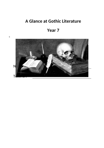 19th century Gothic booklet - extracts only | Teaching Resources