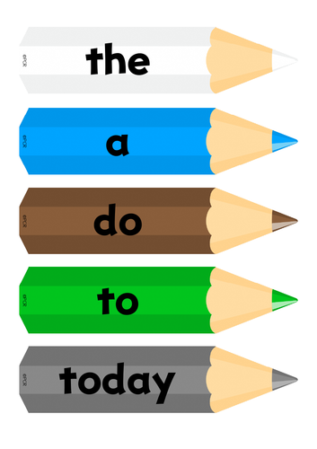 Year 1 Common Exception Words Rainbow Pencils | Teaching Resources