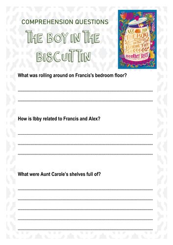 The Boy in the Biscuit Tin Comprehension Questions | Teaching Resources