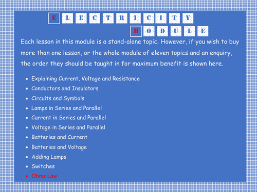 Current Electricity - Ohms Law Homeschool and Distance Learning Lesson ...