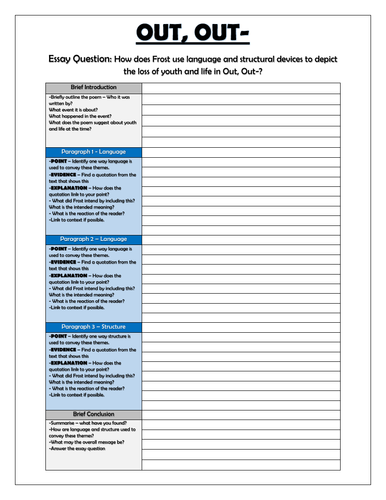 Out, Out- Robert Frost - Double Lesson! | Teaching Resources