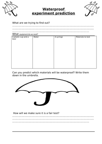 Materials Properties Waterproof Experiment | Teaching Resources