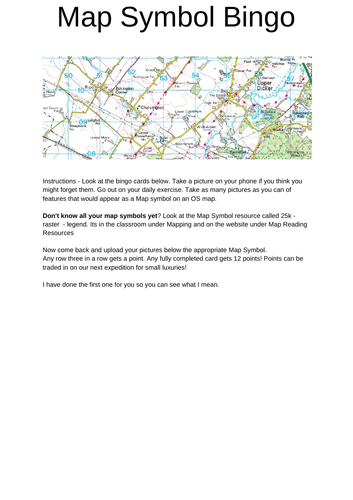 Map Symbol Bingo 4 Outdoors/Remote DofE | Teaching Resources