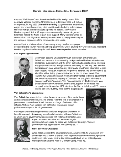 Lesson: How did Hitler become Chancellor of Germany in 1933? | Teaching ...