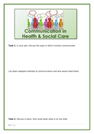 Health and Social Care Communication PowerPoint and worksheet ...
