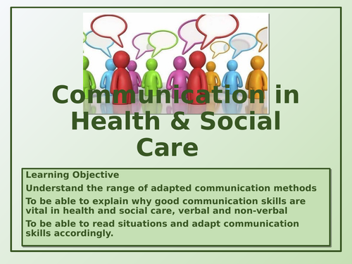 Health and Social Care Communication PowerPoint and worksheet ...