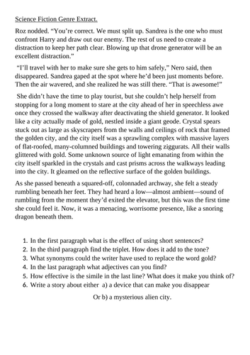 KS3 Science Fiction analysis and writing lesson . | Teaching Resources